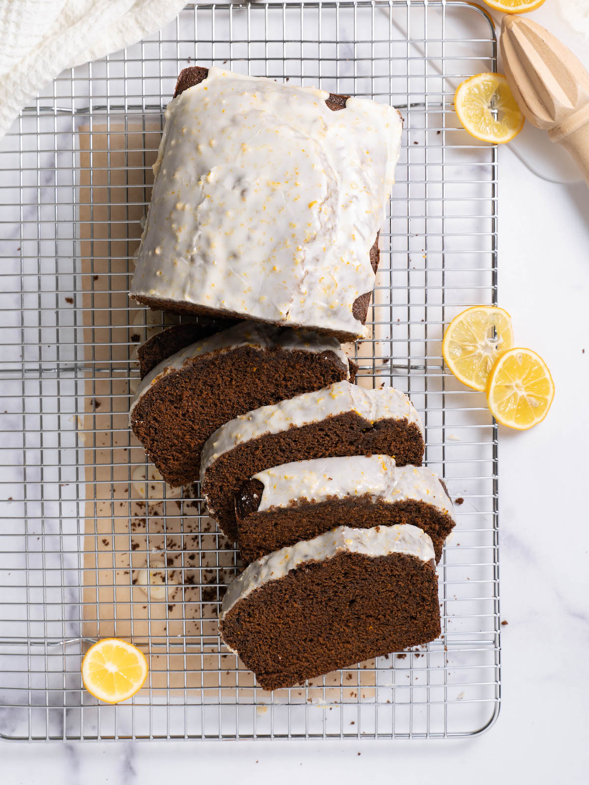 Gingerbread Cake with Meyer Lemon Glaze - Butter Witch