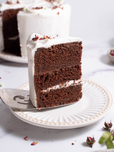 Chocolate Rose Cake with Vanilla Whipped Cream - Butter Witch